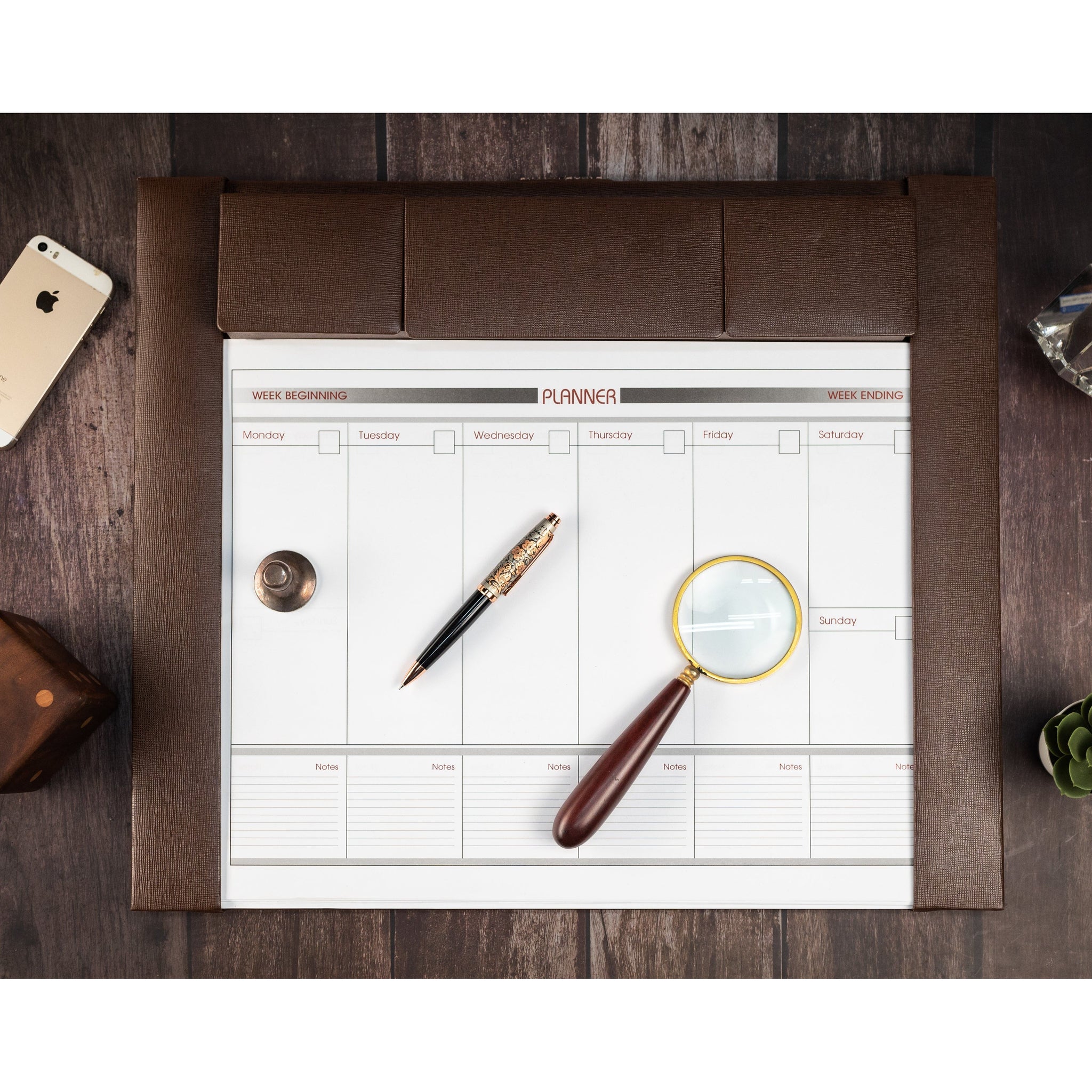 Perfect Table/Desktop Planner in Brown | Goal Setting Planner Set