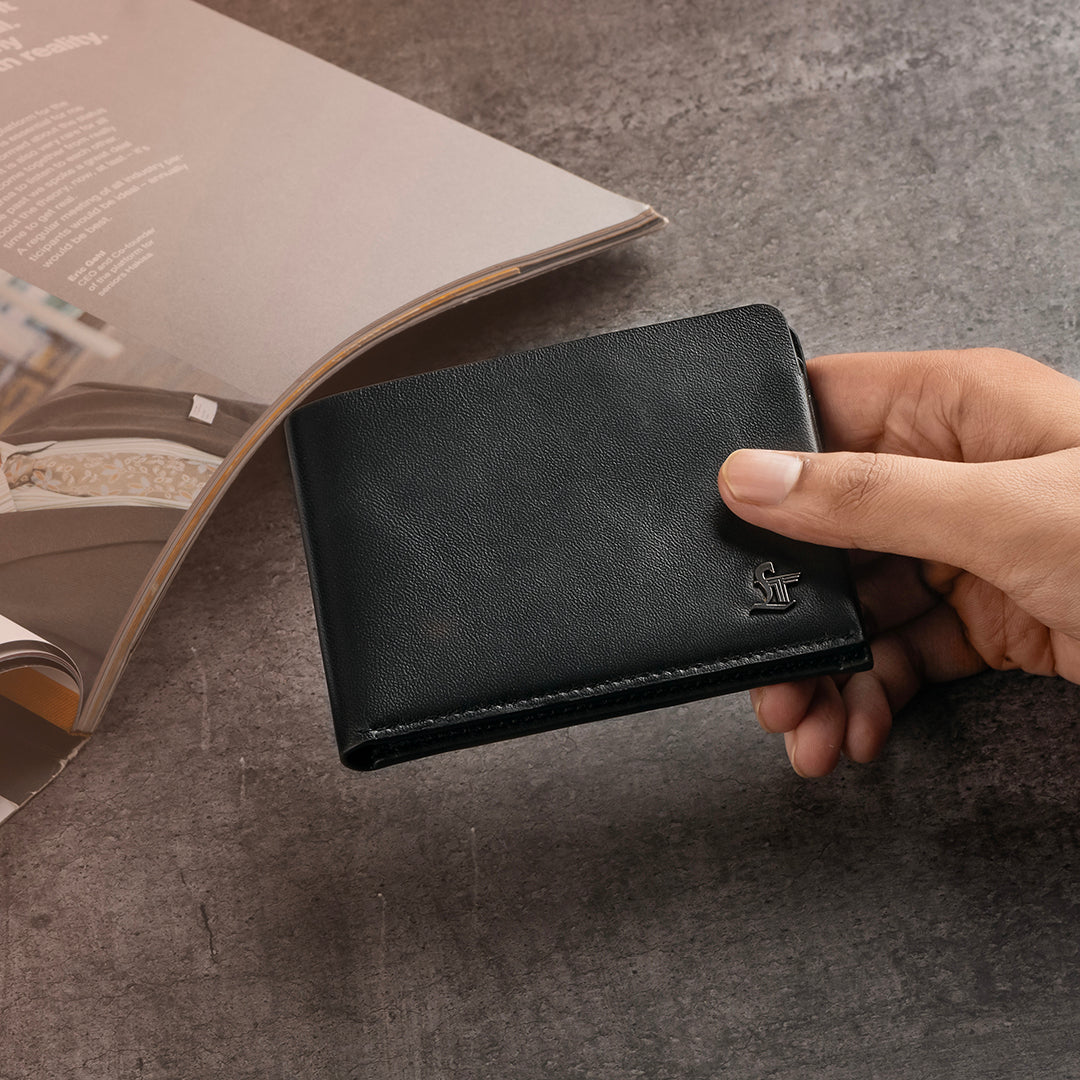 Austin Stitchless Slim Wallet | RFID Safe Leather Wallet for Men | Col