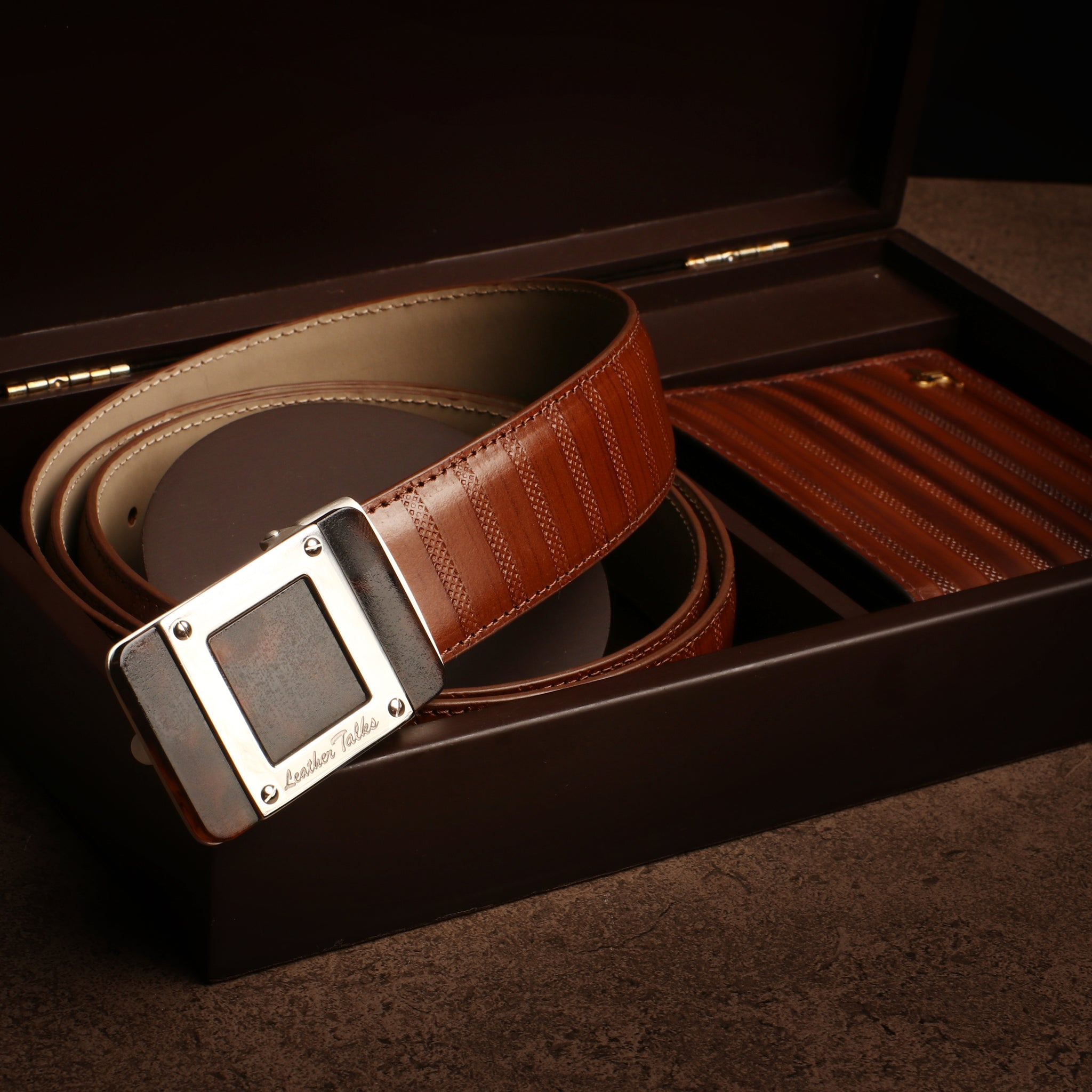 Buy Genuine Leather Wallet & Belt Set Combo