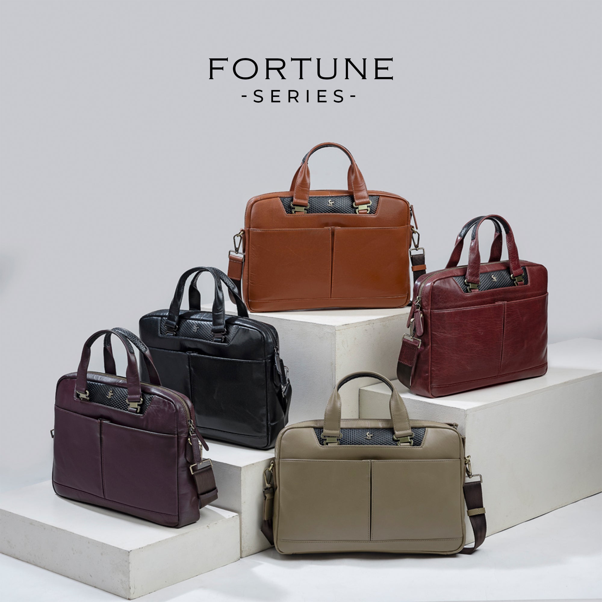 Fortune Series Single Zipper Leather Portfolio Bag for Men | Genuine L