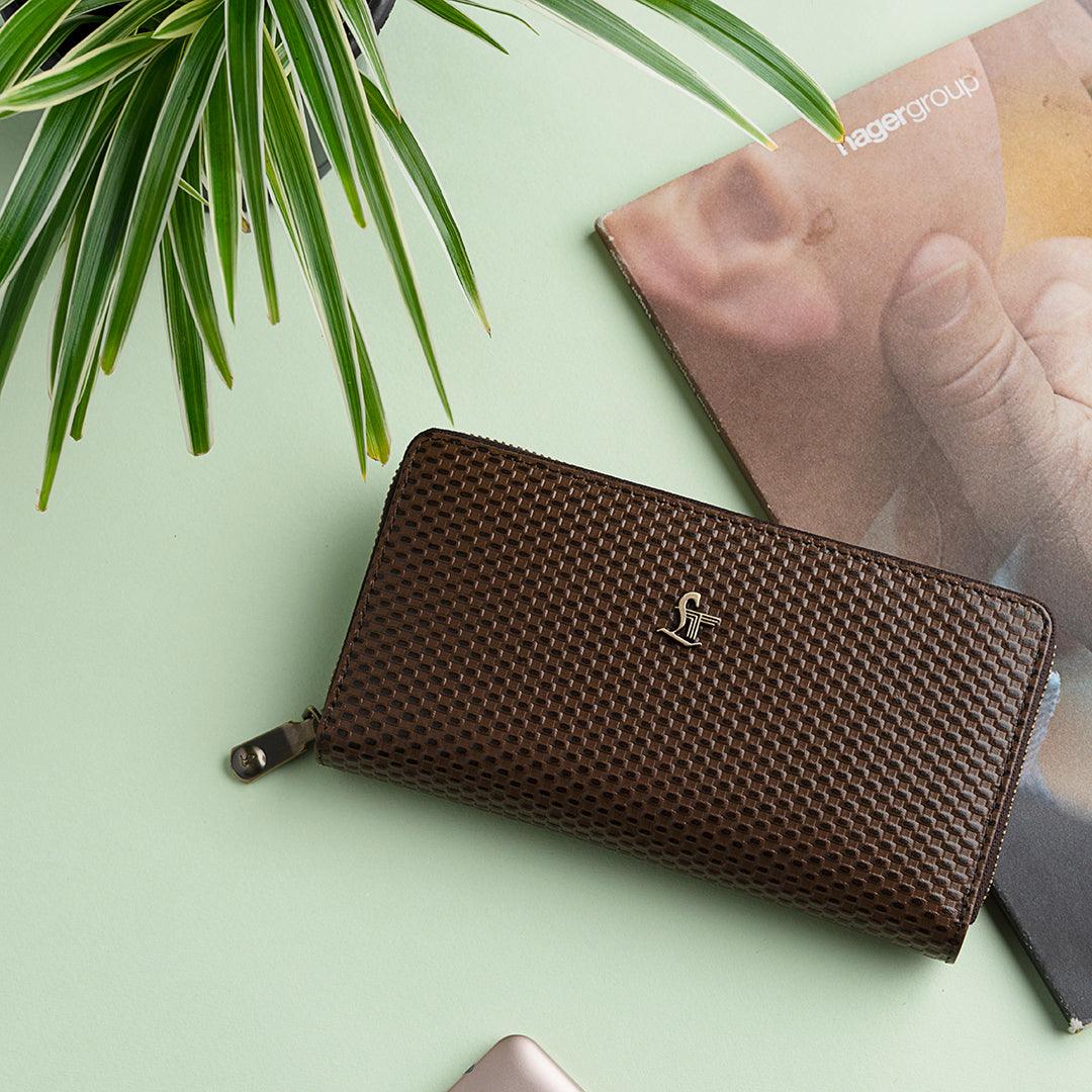 Buy Palm II Brick Leather Wallet for Women w/t 6 Card Compartments