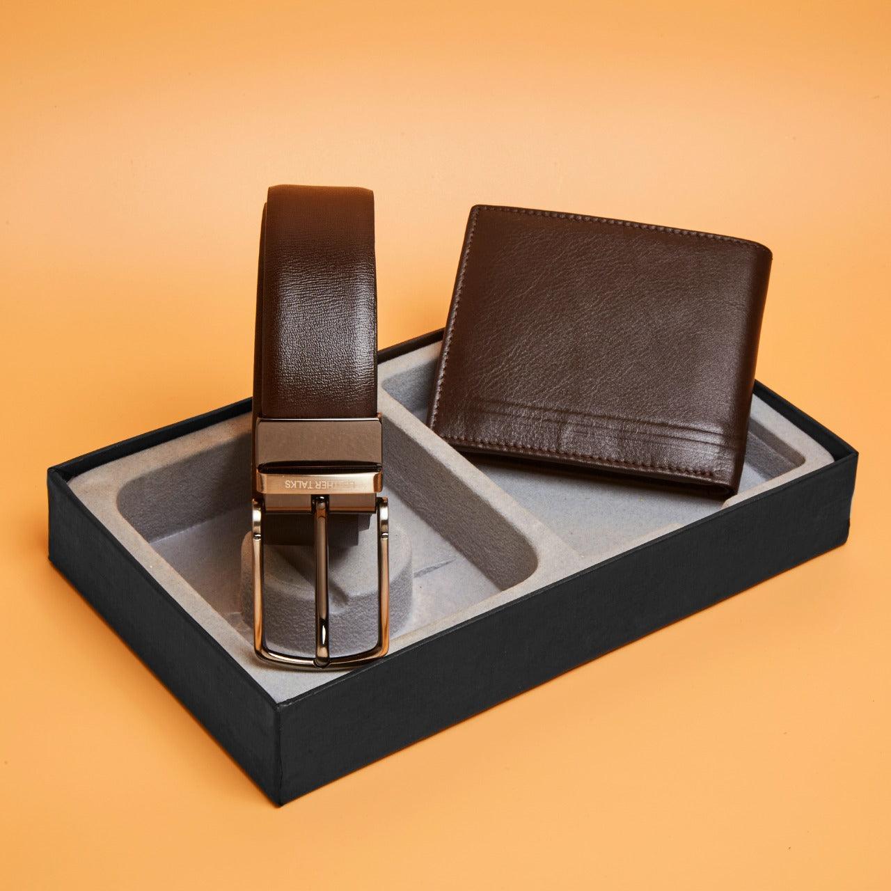 Men's Wallet and Belt Gift Set | Genuine Leather Belt for Men | Wallet
