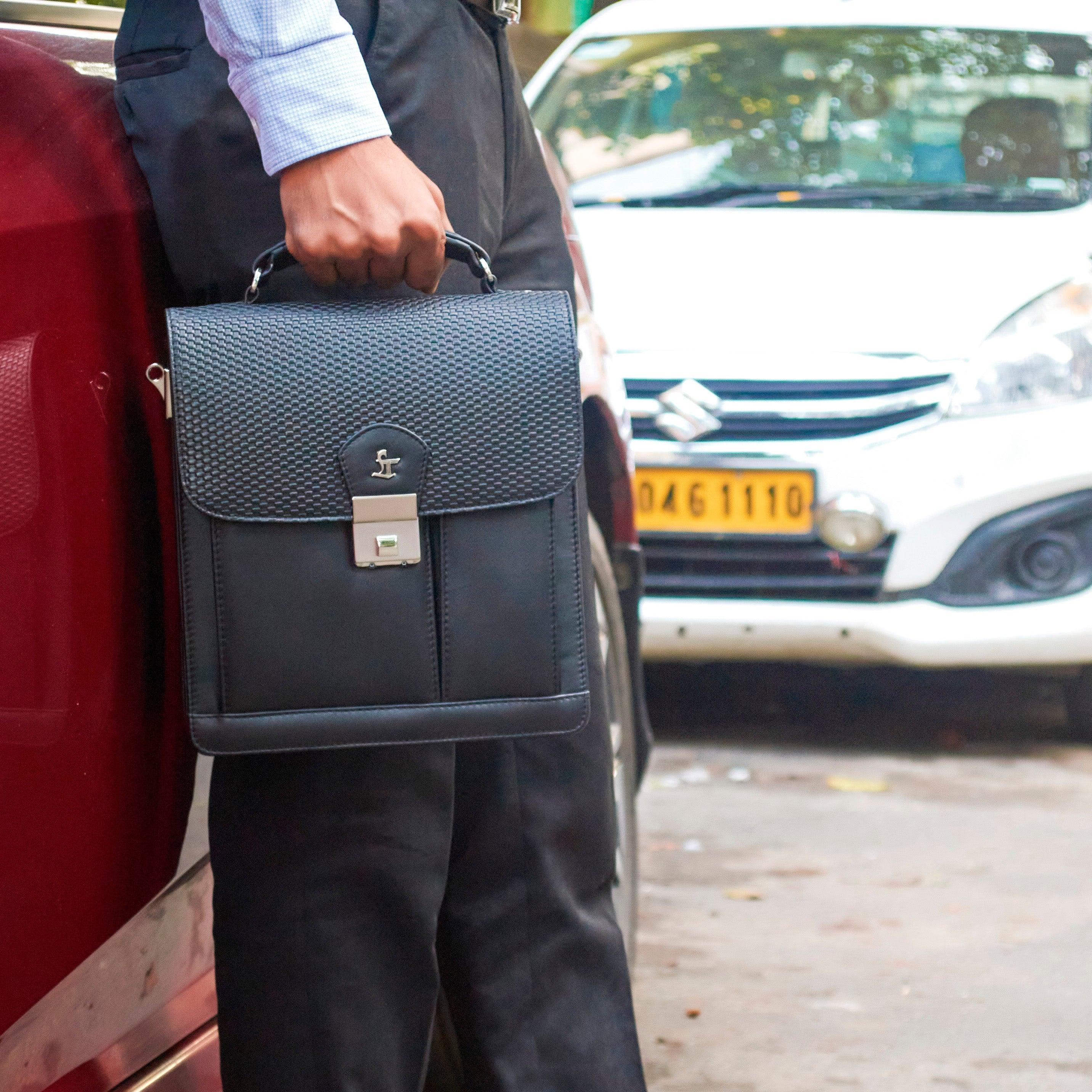 Pure Leather Messenger Bags | Side bags For Men | Black – Leather Talks