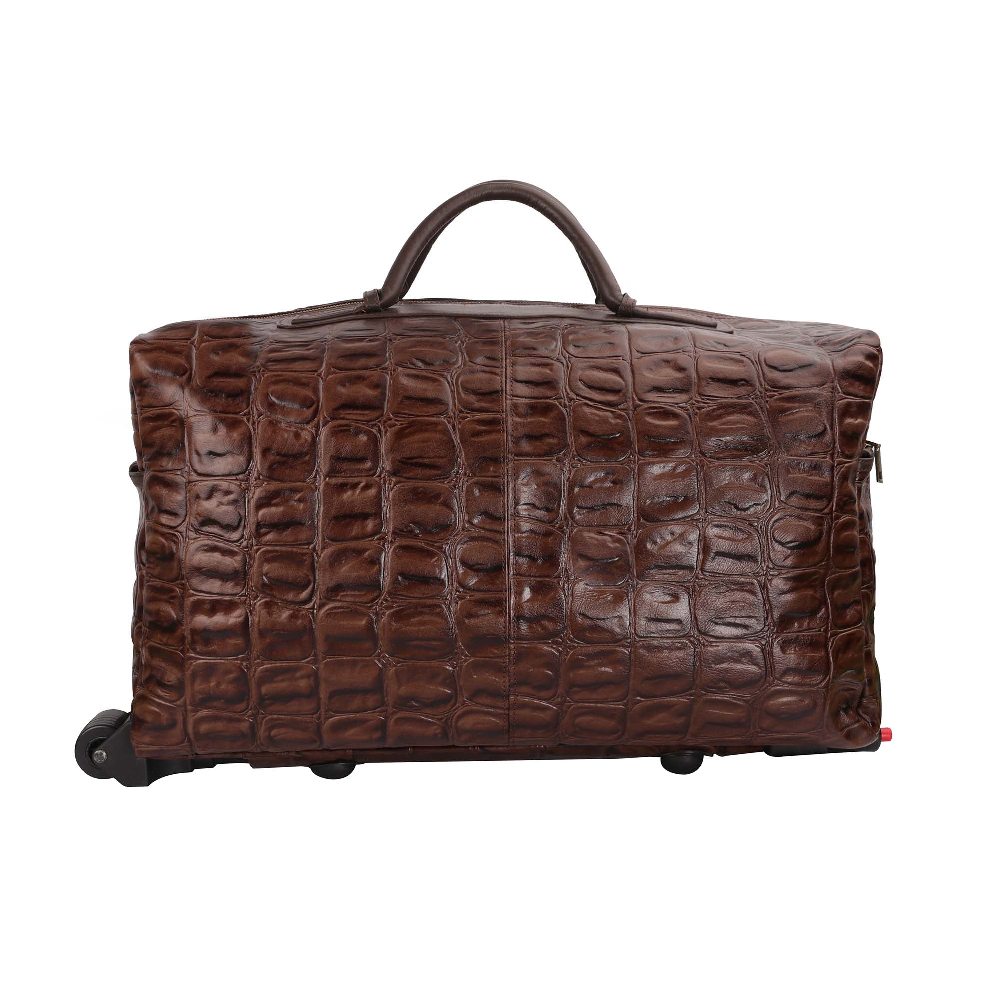 Trolley Bag|Luxury Travel Bags With Wheels|Leather Duffle Trolley Bag ...