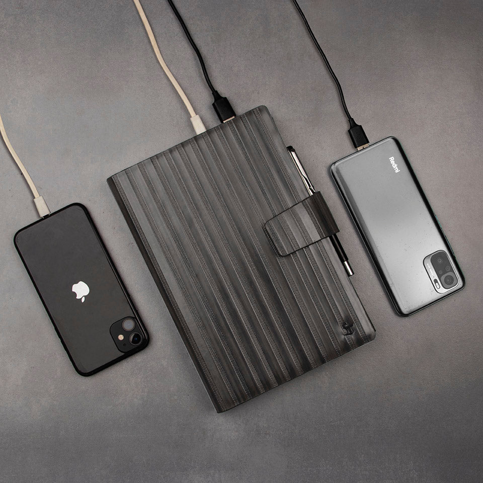 Notebook With Power Bank I Wireless Charging Dairy Notebook Flash USB ...